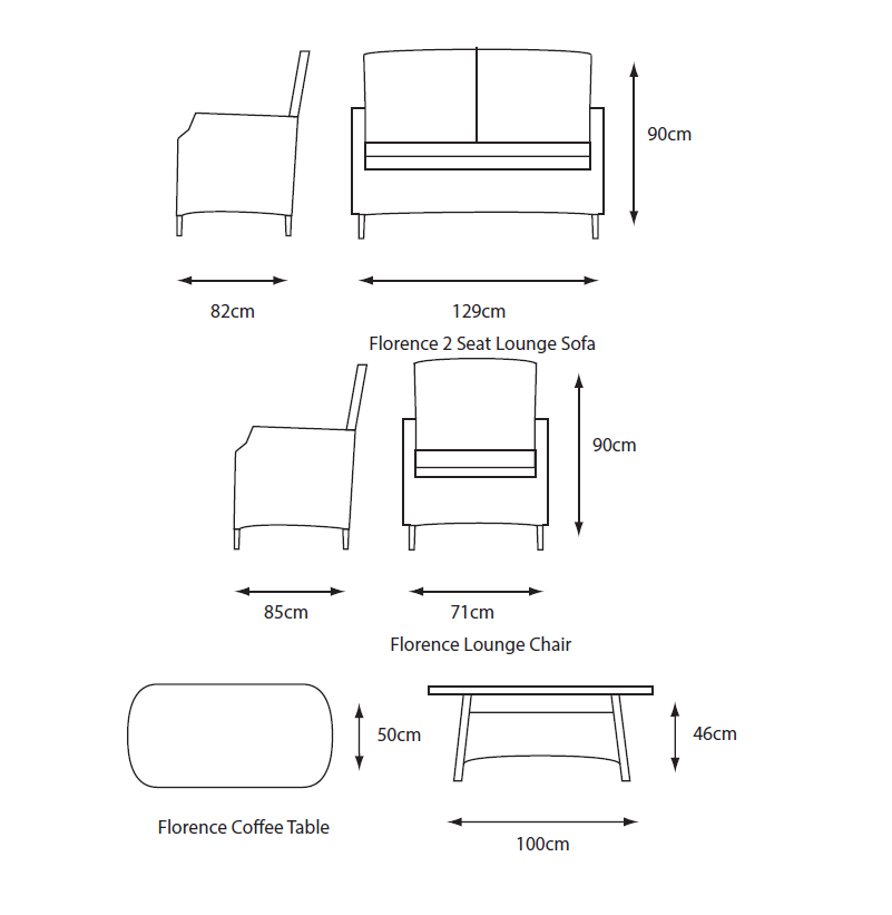 Leisure Grow Florence Lounge Sofa Set | Rattan Garden Sofa Set ...