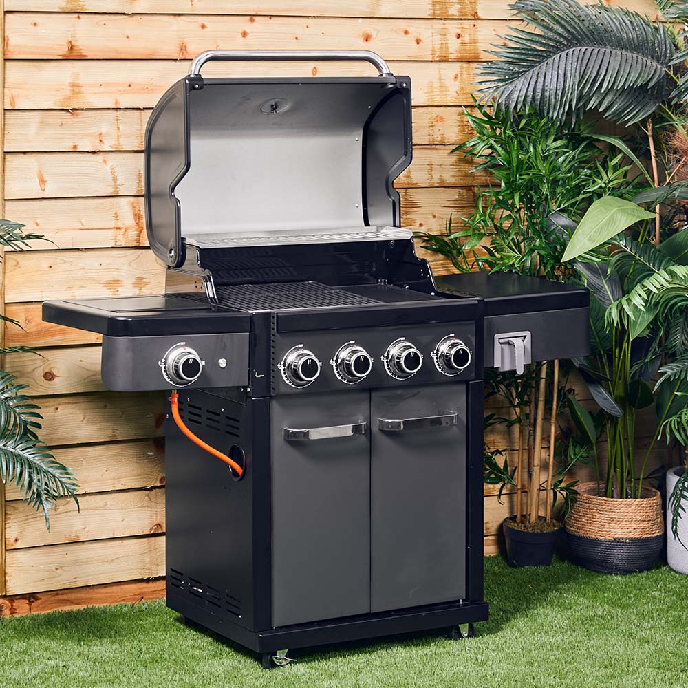 Grillstream Legacy 4 Burner Hybrid Gas & Charcoal BBQ with Side Burner ...