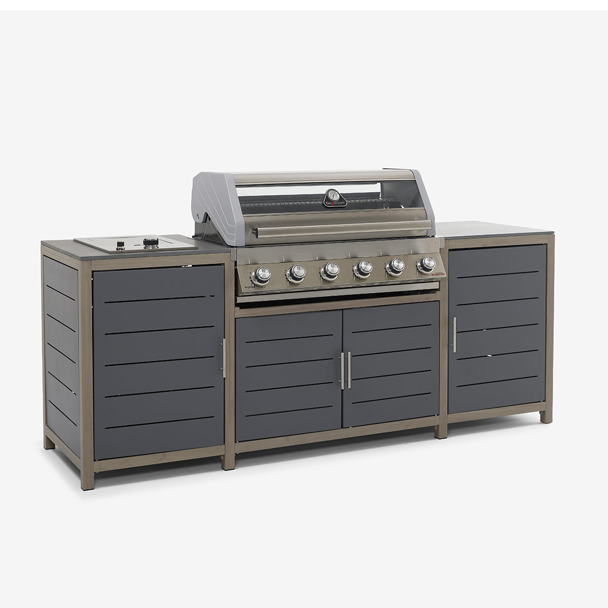 Grillstream Sanctuary Birch Outdoor Kitchen 6 Burner Hybrid Gas & Char ...