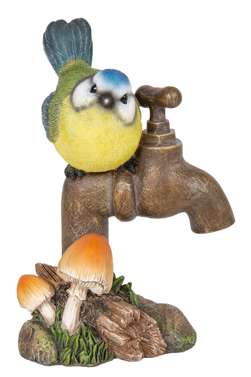 Vivid Arts - Blue Tit Bird on Garden Tap with Mushrooms – Southwood ...