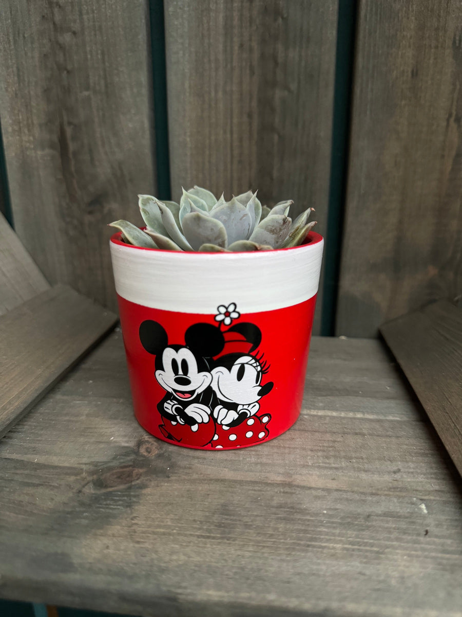 Disney Mickey & Minnie Mouse Red & White House Plant Pot - Small ...