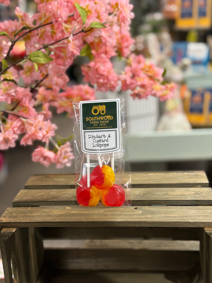 Southwood Farmshop -Rhubarb & Custard Traditional Lollipops – Southwood ...