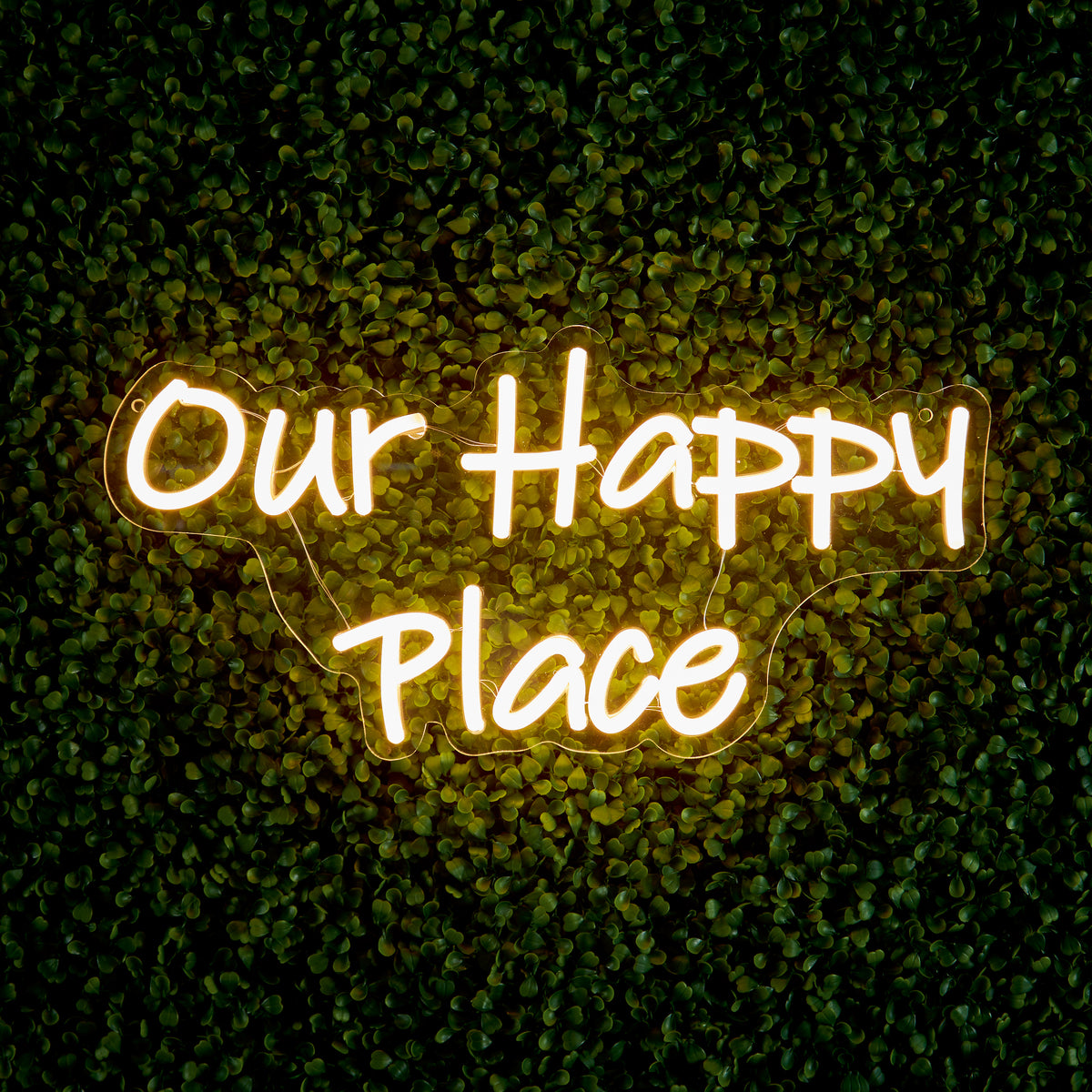 Our Happy Place Warm White LED Neon Wall Sign - 42cm – Southwood Garden ...