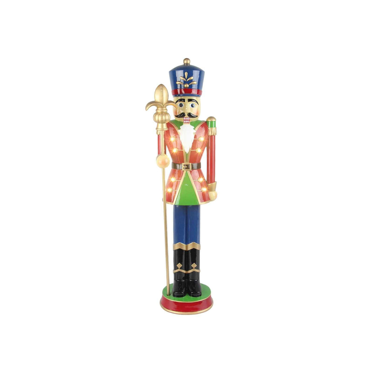 Norbert The 2ft Red Light Up LED Christmas Nutcracker with Staff ...