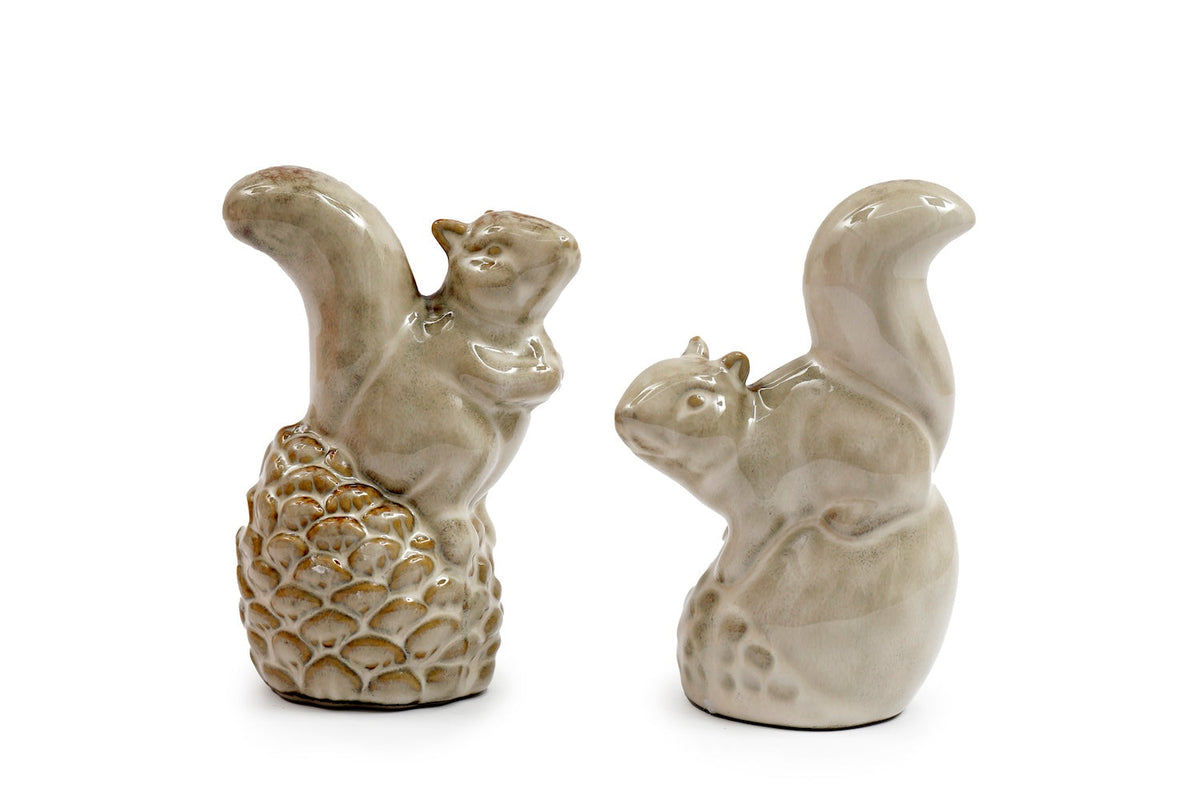 Glazed Ceramic Squirrel Ornament – Southwood Garden Centre