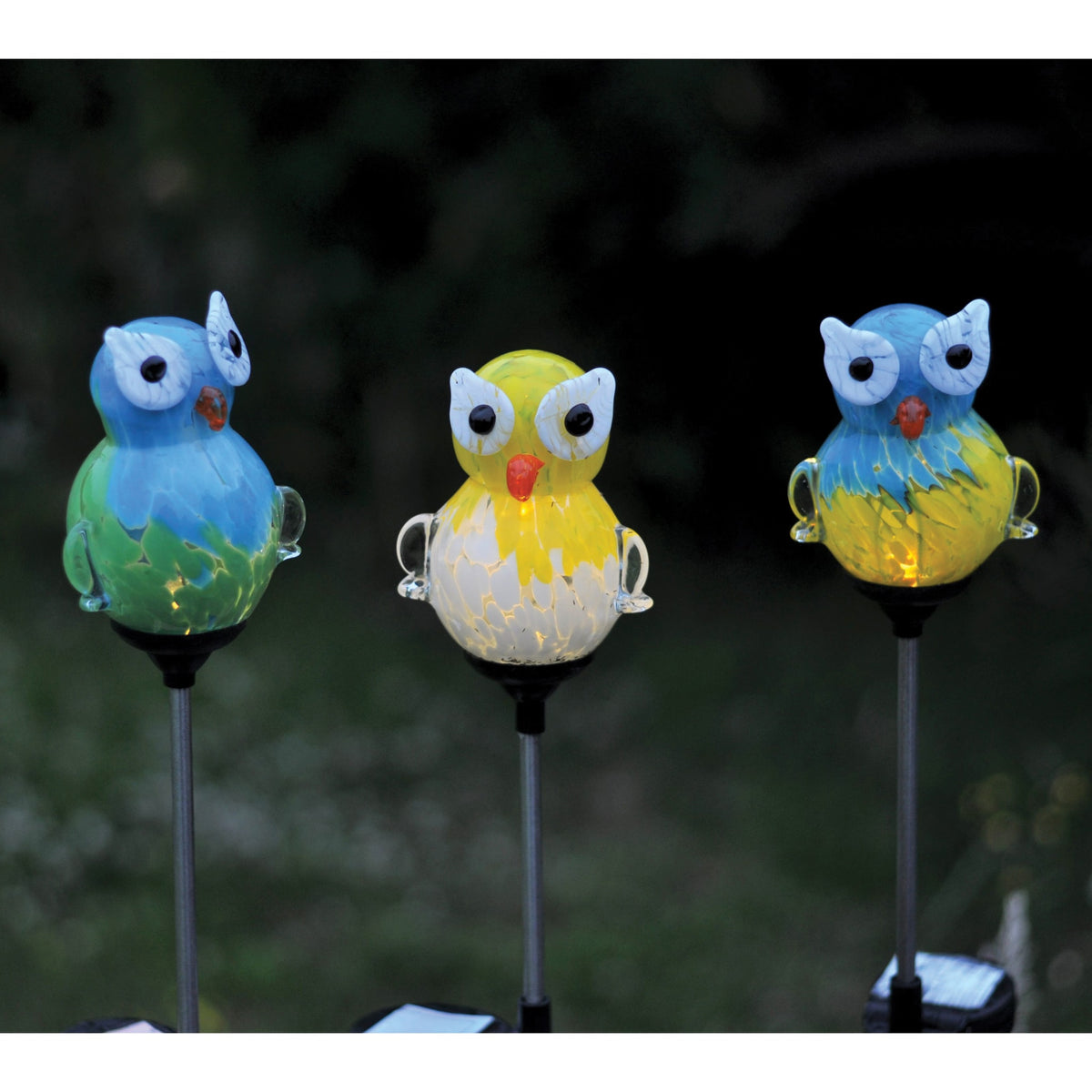 Special Offer Glass Owl Bird Solar Light Up Stake – Southwood Garden Centre