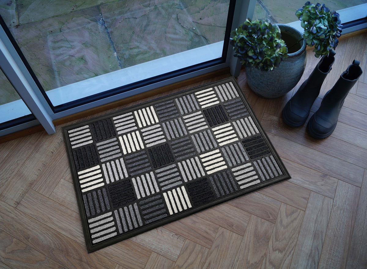 Scrape 'N' Sorb -Parquet Grey Large Doormat - 45x75cm – Southwood ...