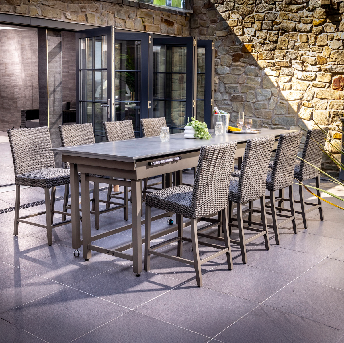 Hartman - Pavilion Outdoor Shuffle Board Multi-Use Games Table with 8 ...