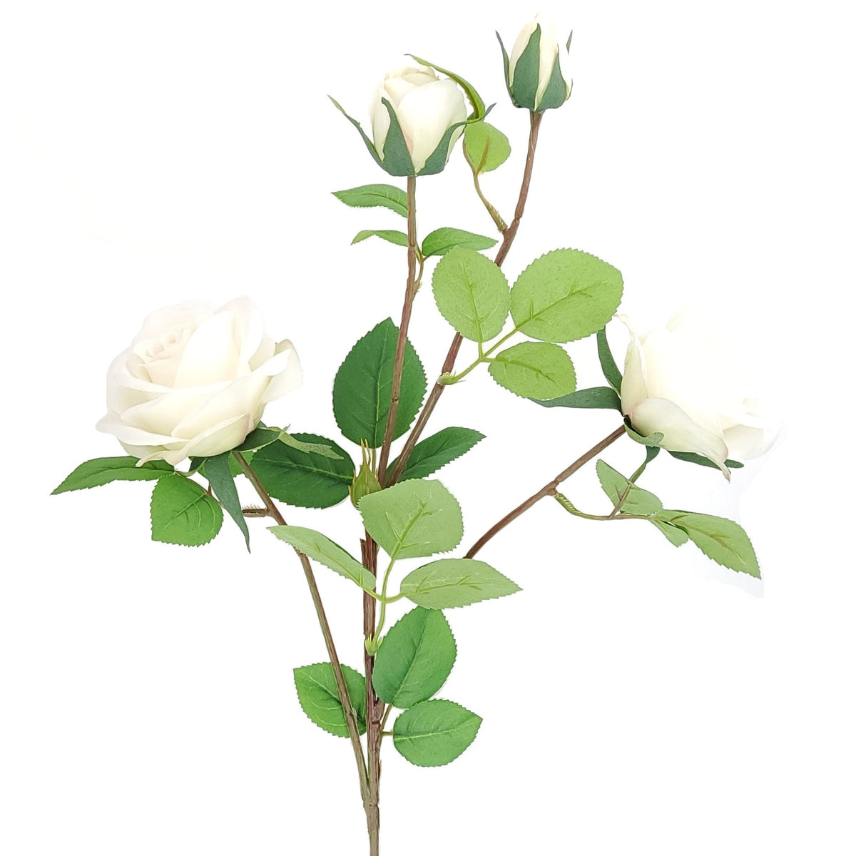 Extra Large 70cm Cream Rose Artificial Flower with Buds Stem ...