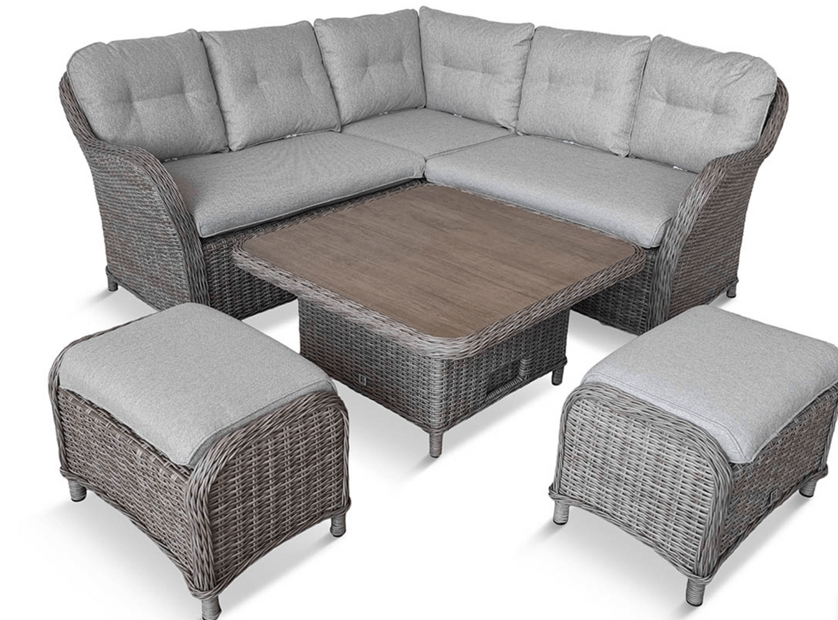 Leisure Grow St Tropez Sand Compact Corner Dining Set | Adjustable ...