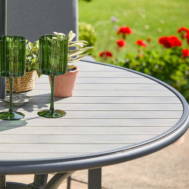 Leisure Grow - Turin Aluminium 4 Seat Dining Set with 2.5m Parasol - G ...