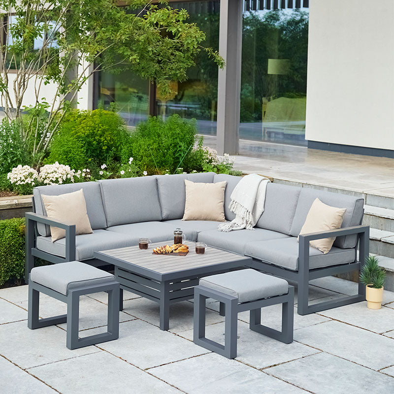 Leisure Grow - Turin Compact Modular Corner Dining Set with Adjustable ...