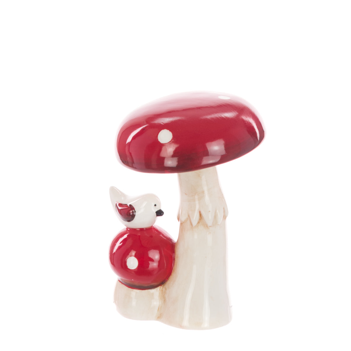 Ceramic Toadstool With Bird - 13cm – Southwood Garden Centre