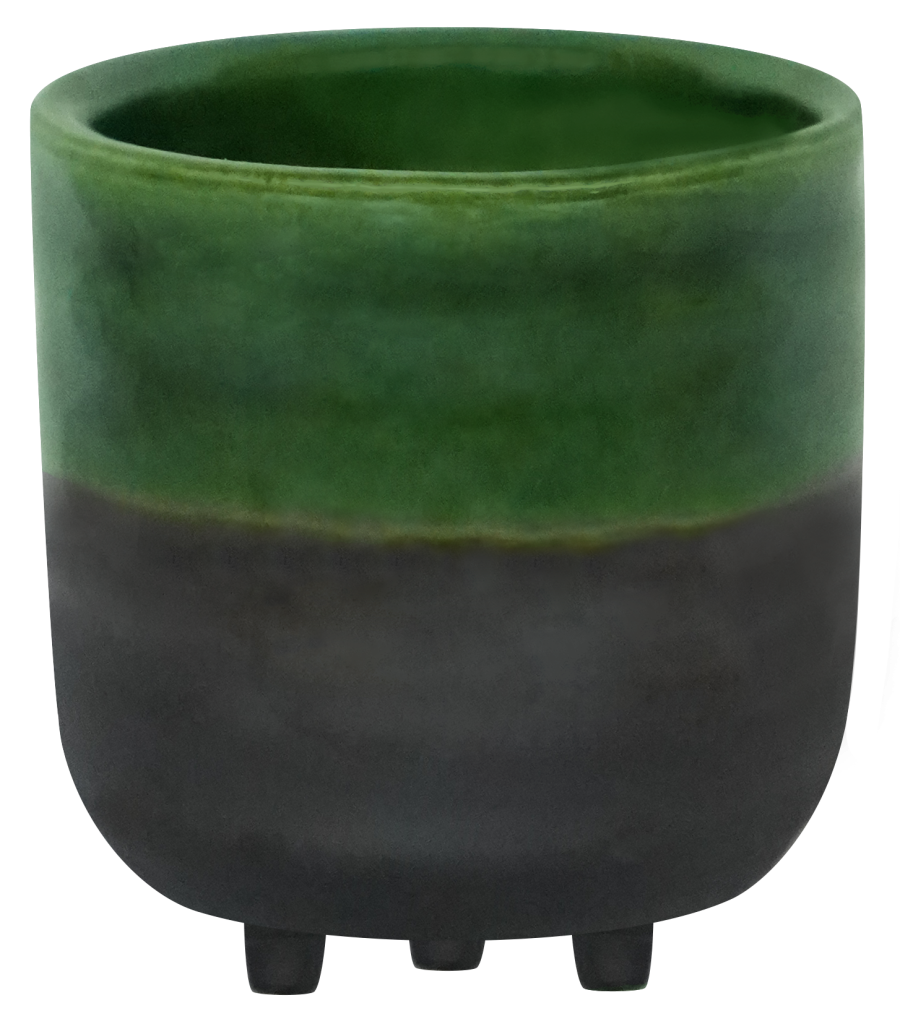 Ivyline - Jade Green Reactive Glaze House Plant Pot with Feet ...