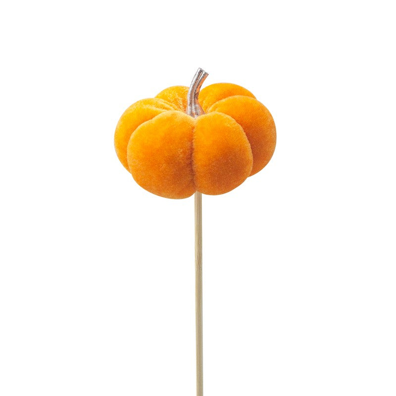 Orange Velvet Pumpkin Silver Stem Stick – Southwood Garden Centre