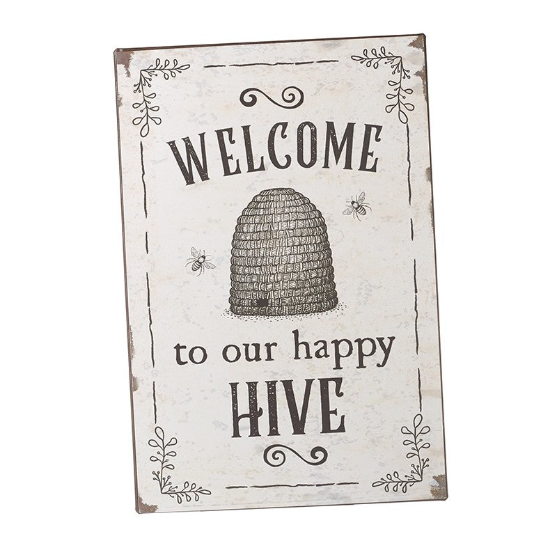 Welcome To Our Happy Hive Bee Decorative Sign – Southwood Garden Centre