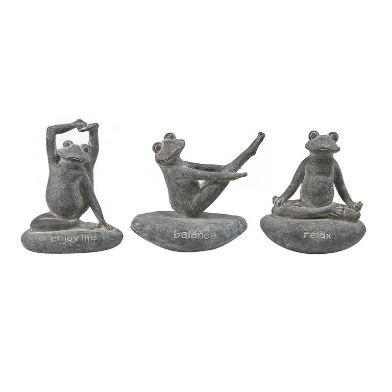 Assorted Yoga Pose Frog On Pebble Ornament – Southwood Garden Centre