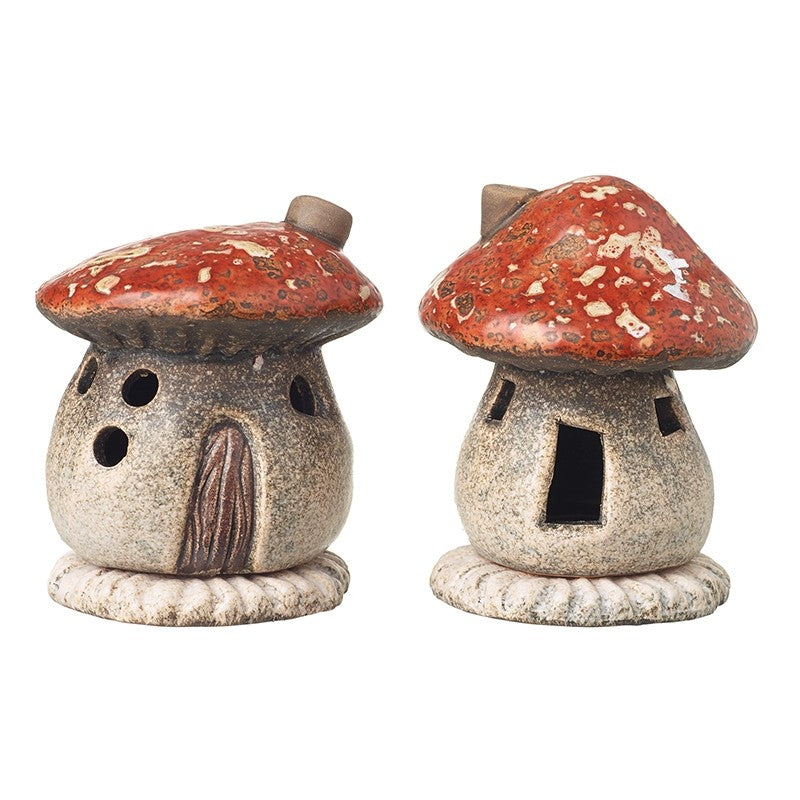 Ceramic Toadstool House with Burnt Orange Roof – Southwood Garden Centre