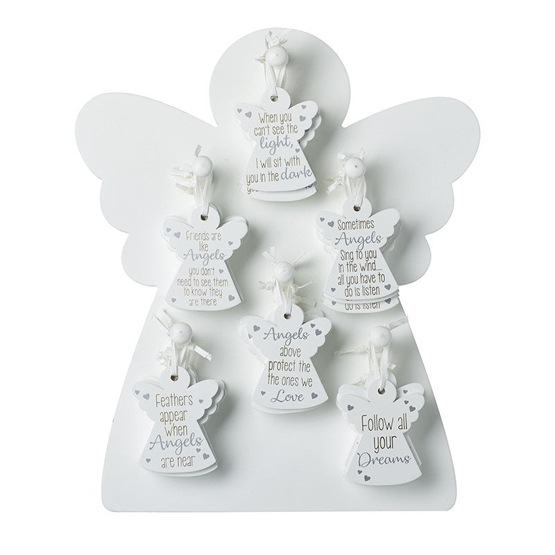 Individual White Hanging Angel Saying Plaque – Southwood Garden Centre