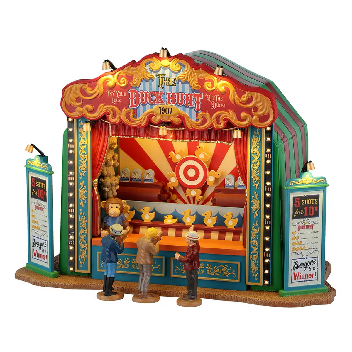 NEW Lemax - The Duck Hunt Shooting Fairground Stall Animated with Ligh ...