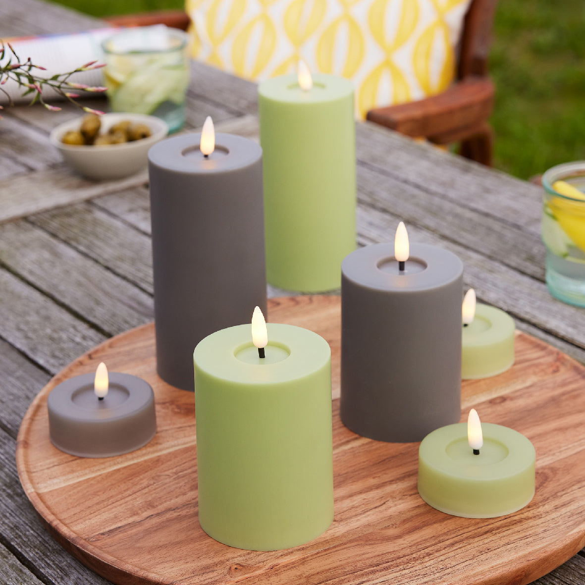 Outdoor Green LED Light Light Up Candle - Battery Operated – Southwood ...