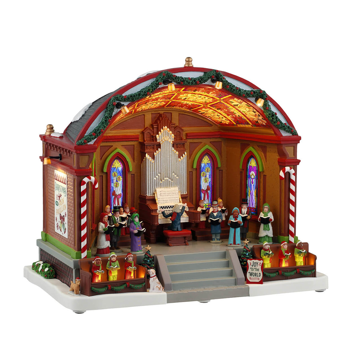 Lemax - Christmas At The Park Pavilion Choir & Organ Animated with Lig ...