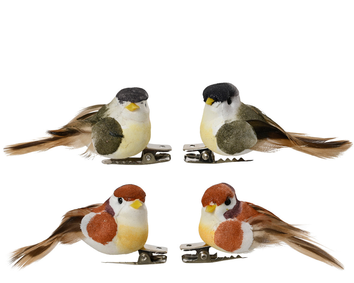 Woodland Bird on Clip Decoration - Set of 4 – Southwood Garden Centre