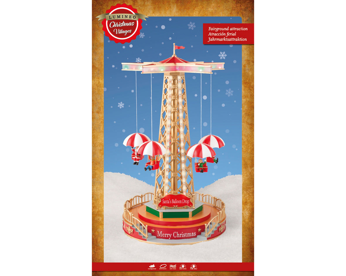 Lumineo Parachute Drop Tower Fairground Ride - with Lights, Sound & Mo ...