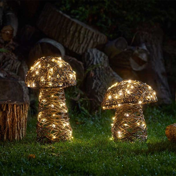 InLit Faux Rattan Light Up Mushroom – Southwood Garden Centre