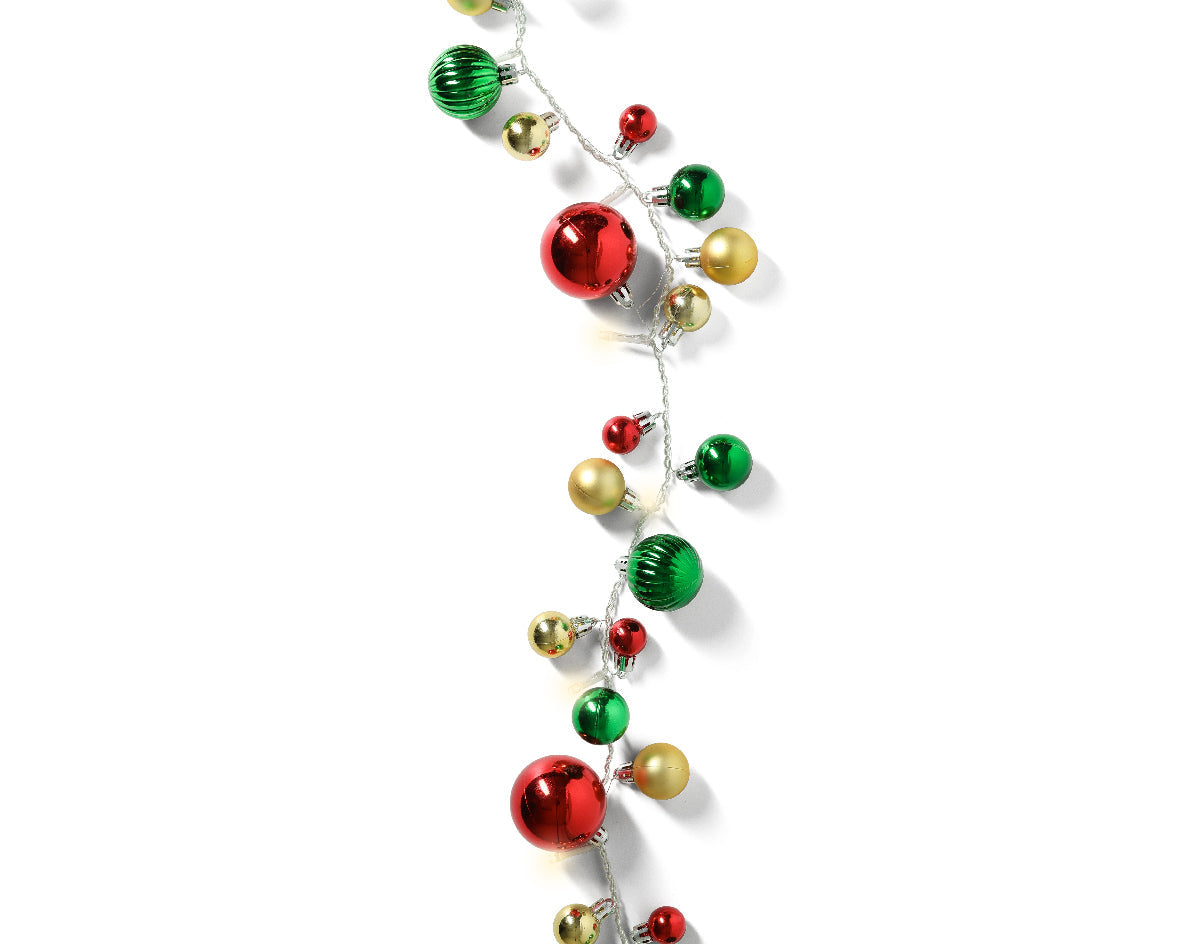 Warm White LED Bauble String Lights with Transparent Cable - 1.9m 20 L ...
