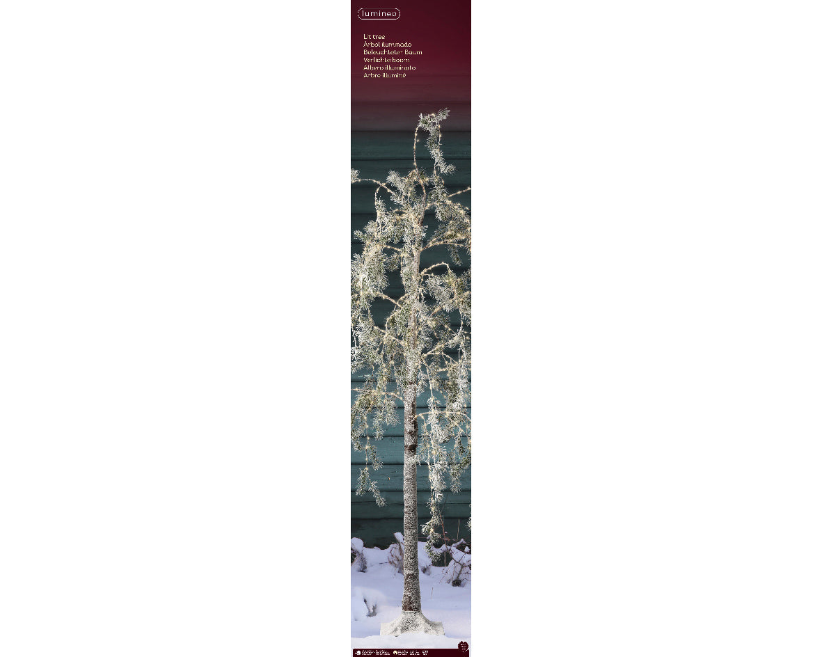 Outdoor Warm White Micro LED Green Snowy Effect Artificial Twig Tree ...