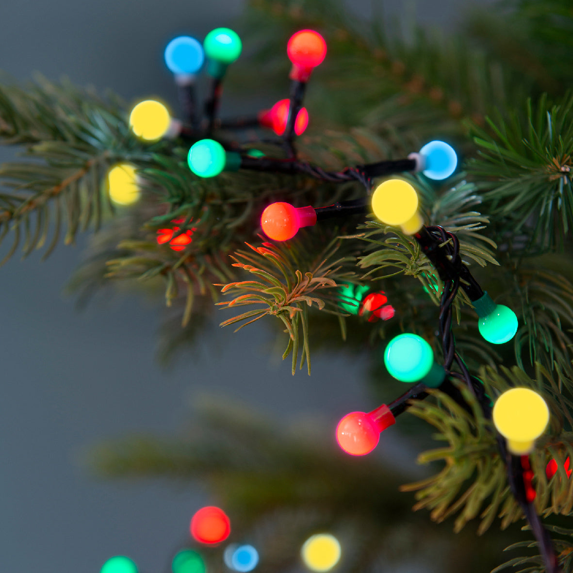 Lumineo Multicoloured LED Cherry Compact Twinkle Outdoor Lights with 9 ...