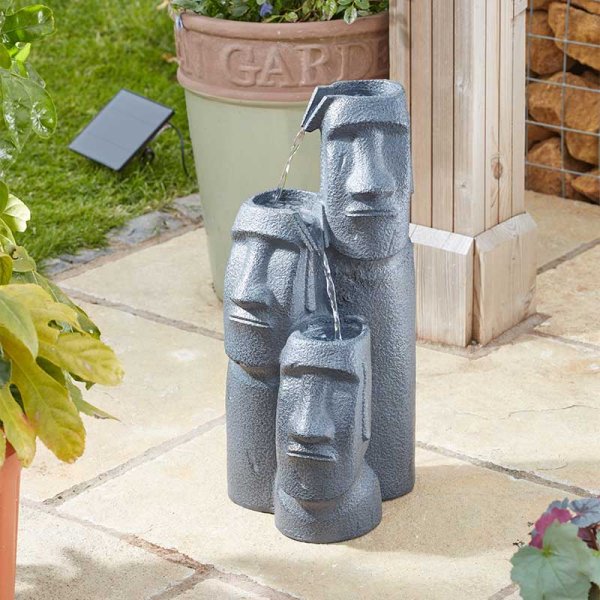 Smart Garden Solar Easter Island Falls Cascading Water Feature ...