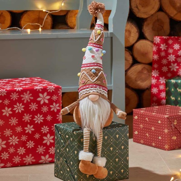 Seated Mr Gingerbread Christmas Gonk – Southwood Garden Centre
