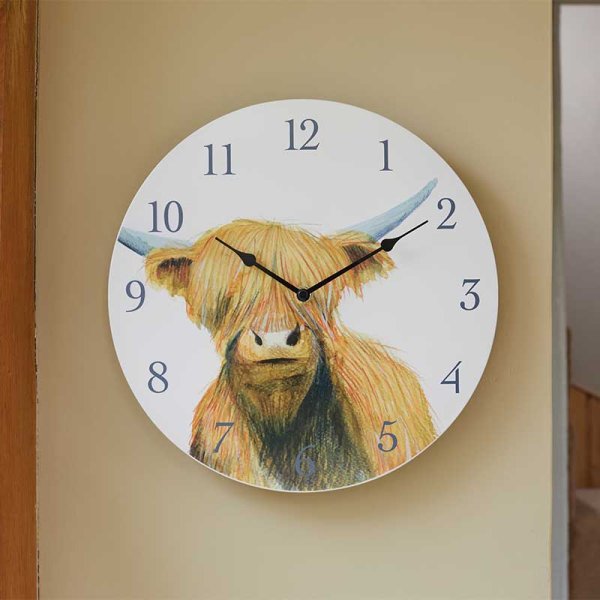 Highland Cow Indoor Outdoor Wall Clock – Southwood Garden Centre