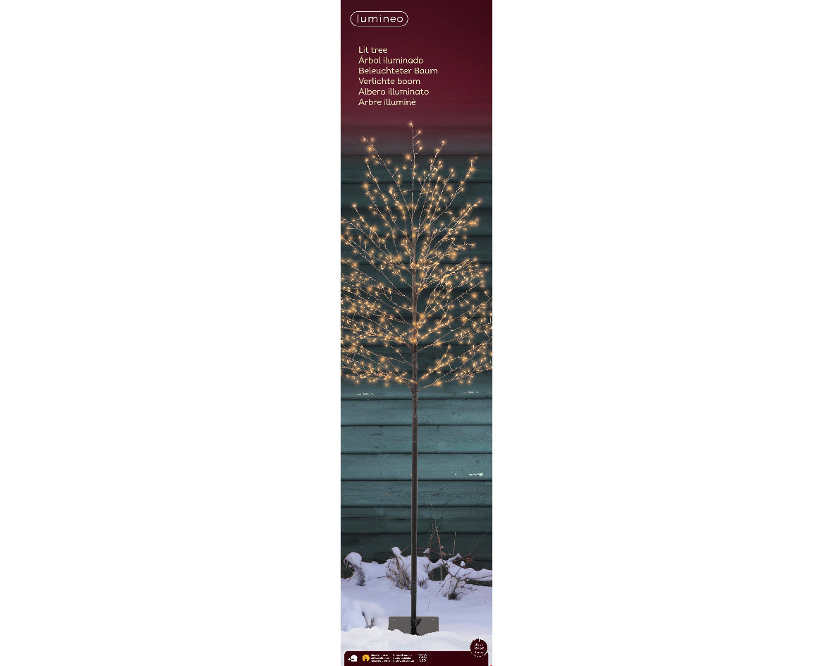 Outdoor Classic Warm Micro Bright LED Black Artificial Twig Tree with ...