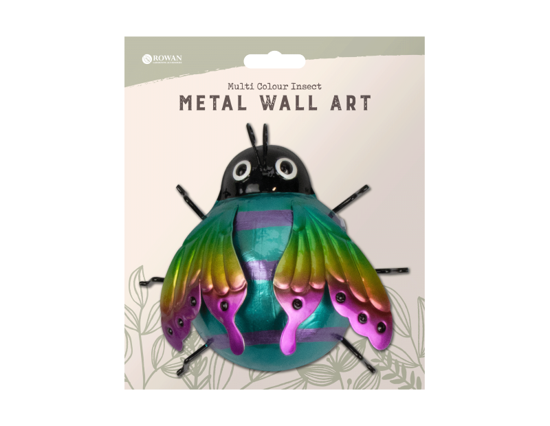 Multi Coloured Rainbow Insect Metal Wall Decoration – Southwood Garden ...
