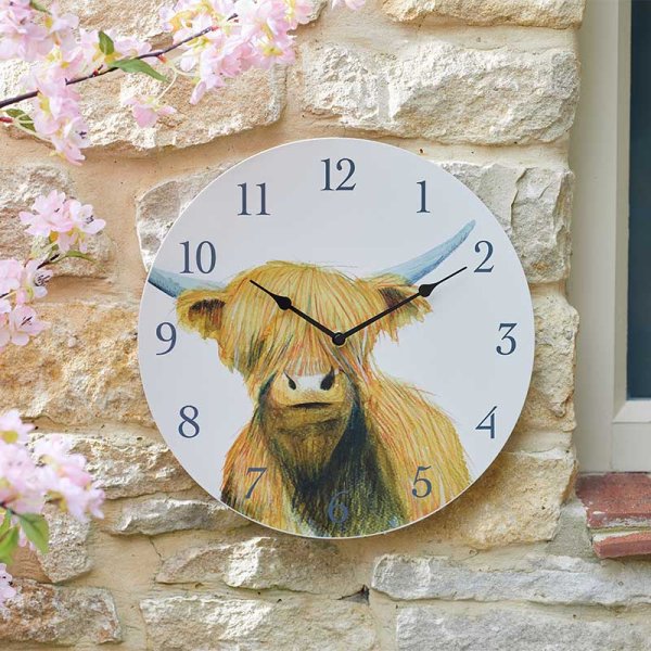 Highland Cow Indoor Outdoor Wall Clock – Southwood Garden Centre