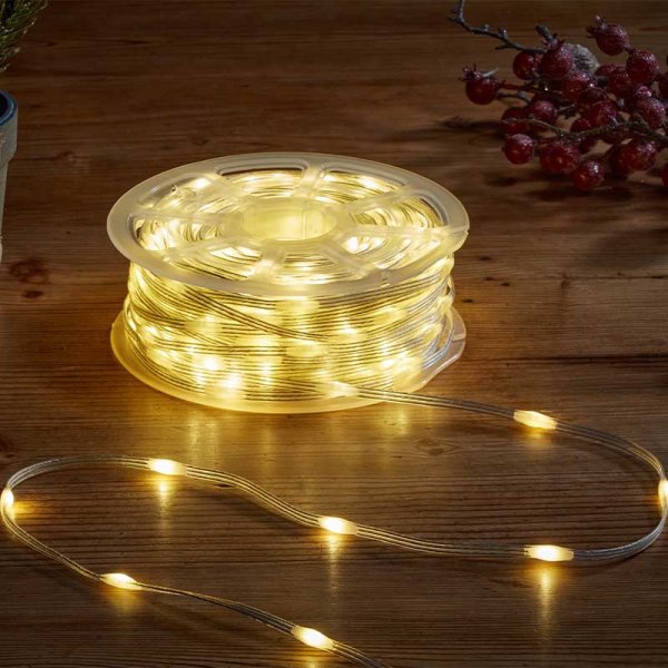 TwoTone String Lights - 200 LEDs Roll with Warm White & Multi Coloured ...