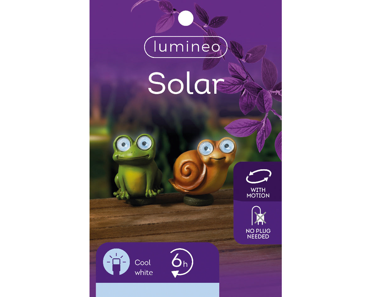 Solar Powered Bright Eye Animal Frog or Snail – Southwood Garden Centre