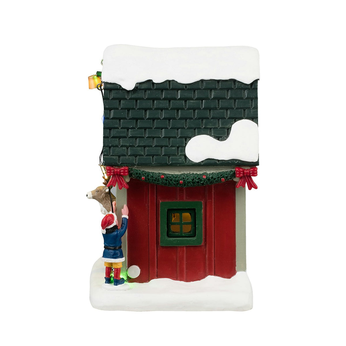 Lemax - Dasher's Den Reindeer House with Elf – Southwood Garden Centre