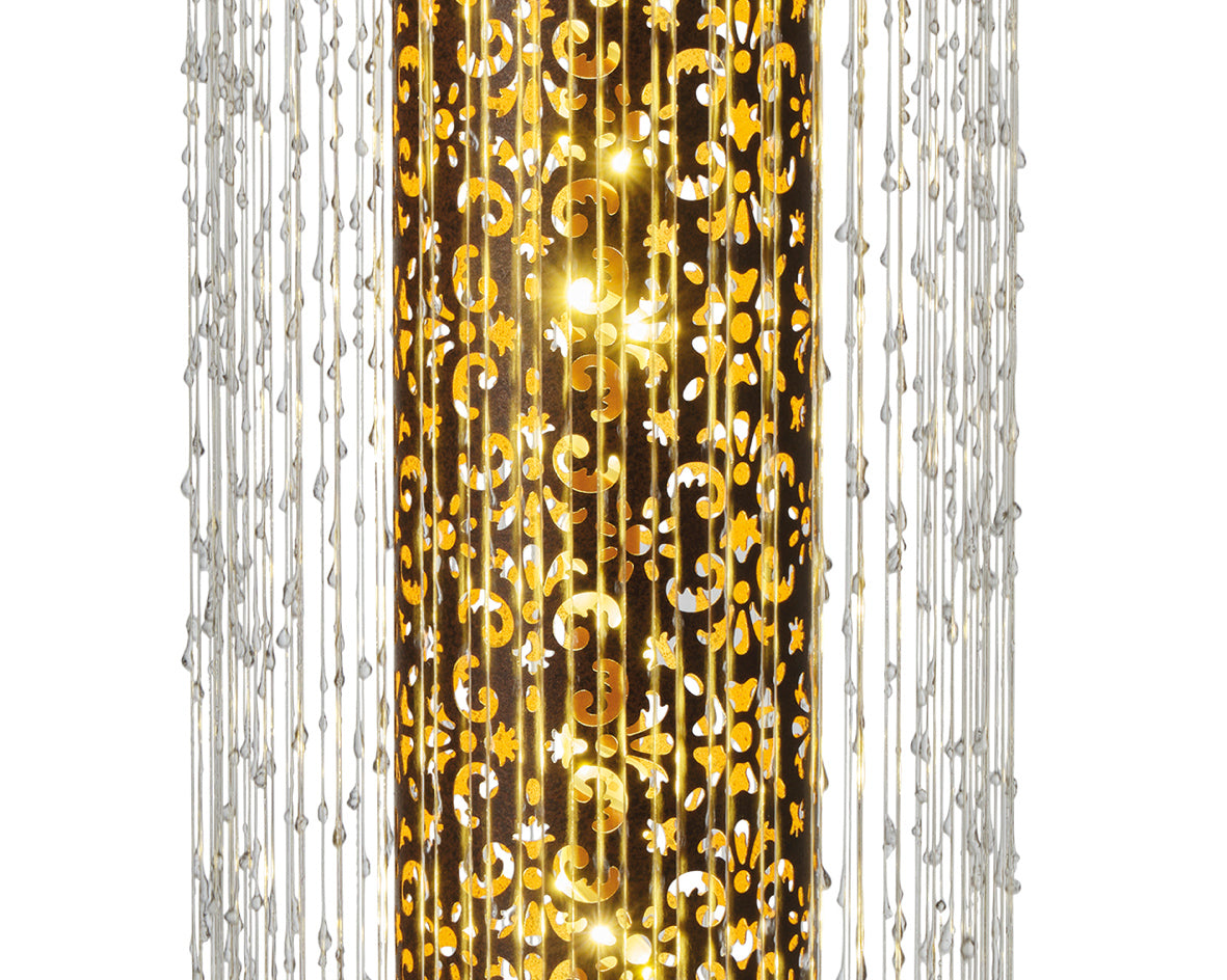 Tall Galvanised Metal Rainfall Effect Cylinder Water Feature with LED ...
