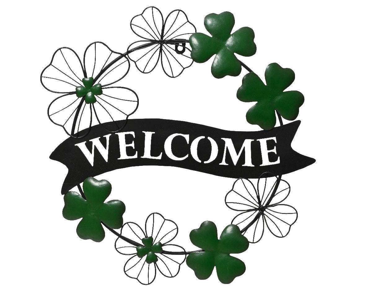 Large Four Leaf Clover Welcome Hanging Sign – Southwood Garden Centre