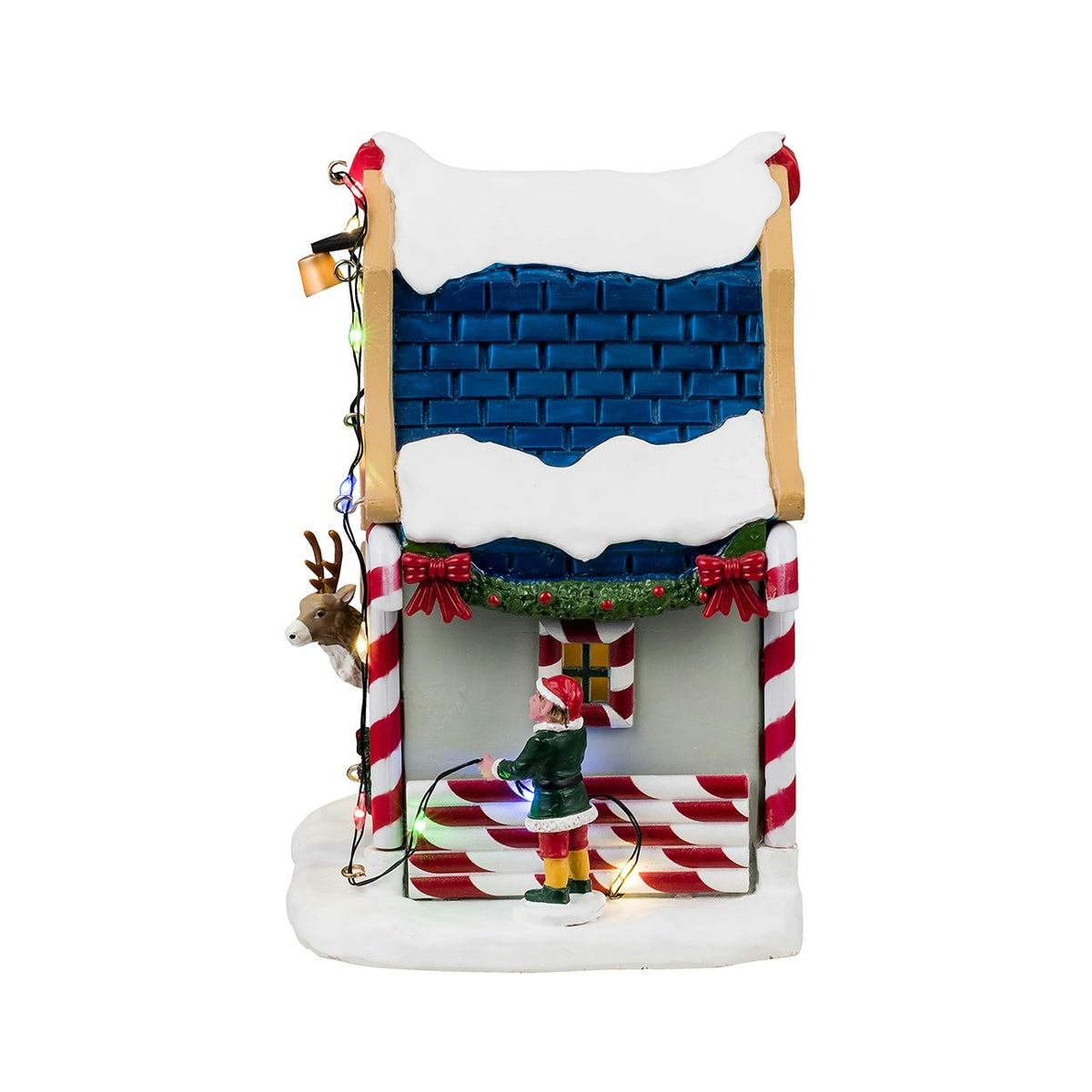 Lemax - Blitzen's Den Reindeer House with Elf – Southwood Garden Centre