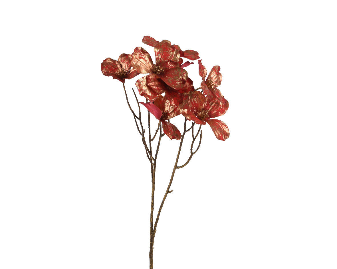 Artificial Red & Gold Magnolia Flower on Stem - 75cm – Southwood Garden ...