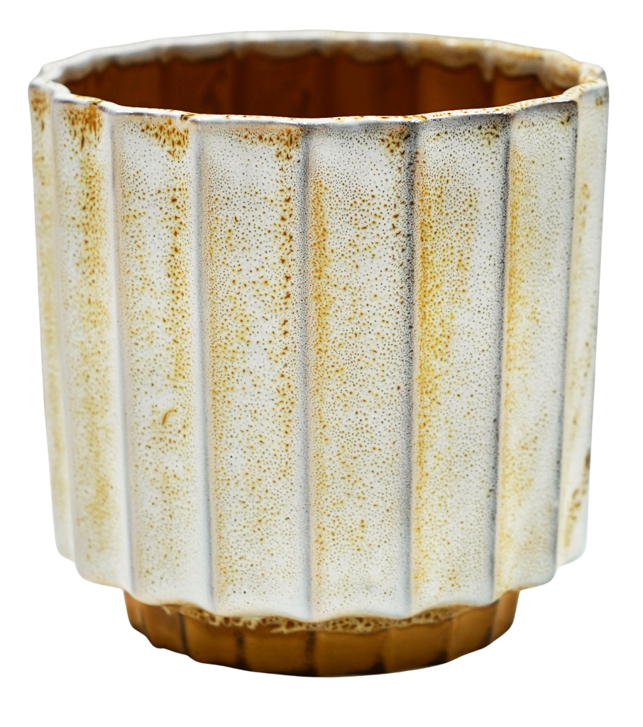 Lugano Scalloped Mustard Reactive House Plant Pot - 16cm – Southwood ...