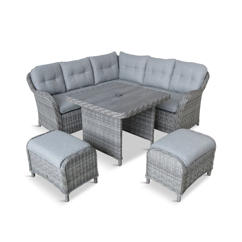 Leisure Grow - St Tropez Stone Compact Modular Corner Dining Sofa Set ...