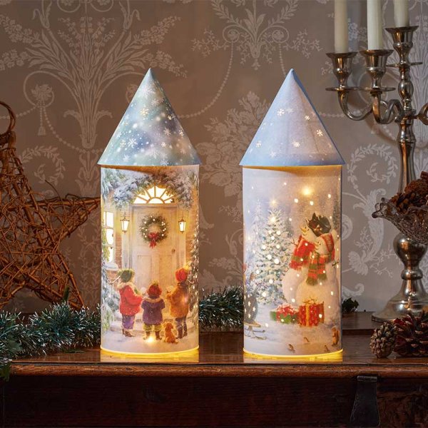 InLit DecorHouse FrostyFrolics!, Large Light Up LED Paper House ...