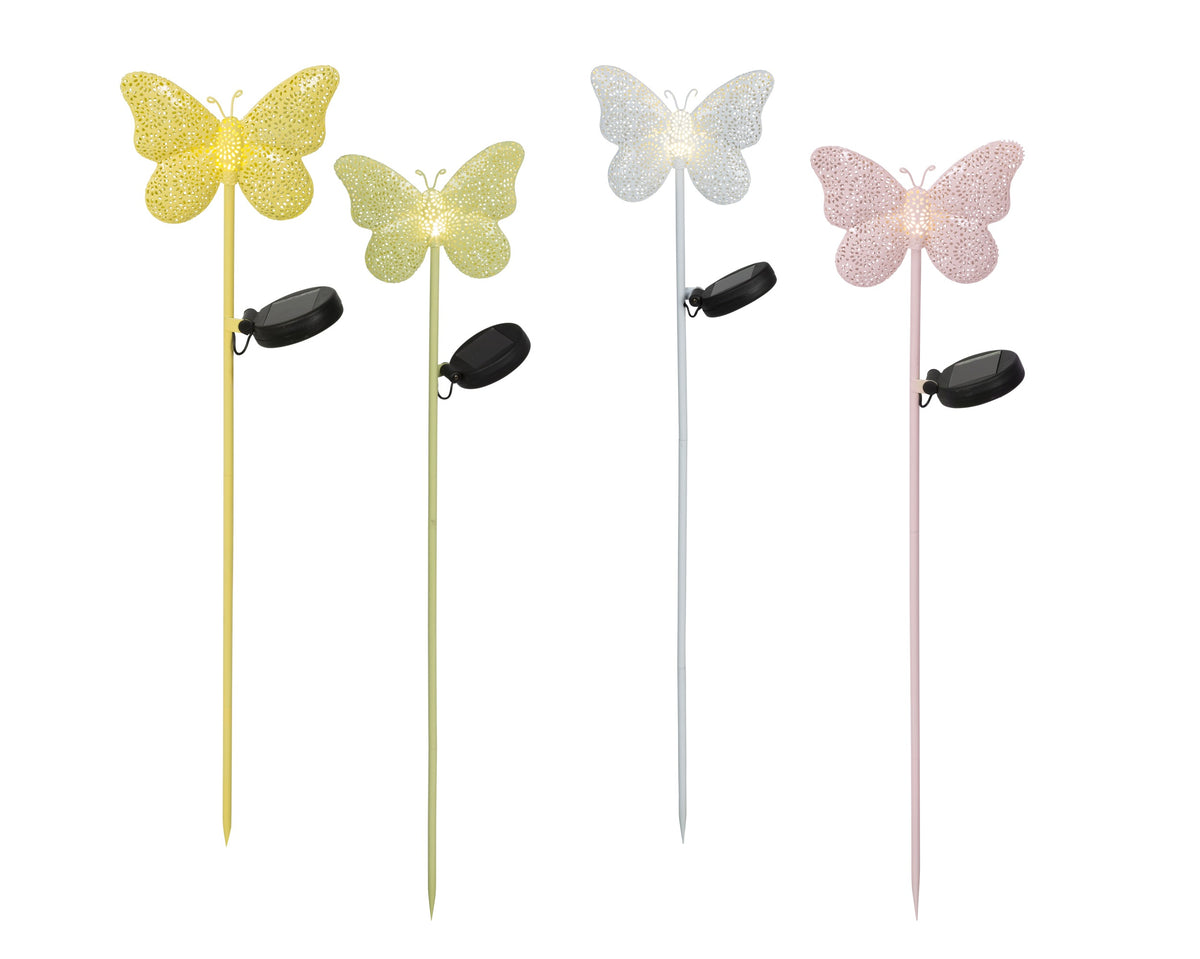 Multicoloured Solar Butterfly Light Up Iron Stake – Southwood Garden Centre