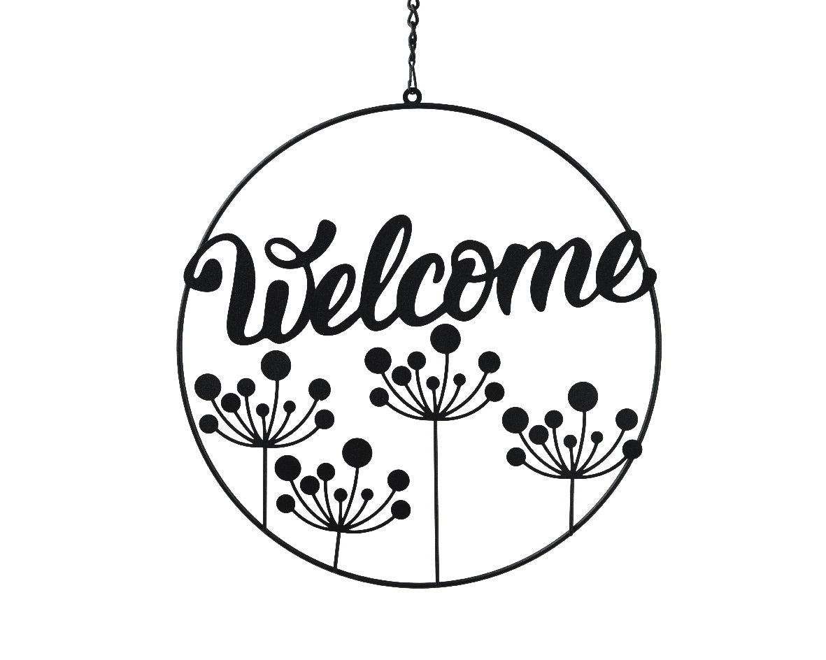 Metal Welcome Flower Hanging Sign - 30cm – Southwood Garden Centre